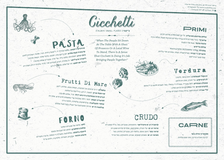 CICCHETTI MENU Heb Dinner For Web | PDF