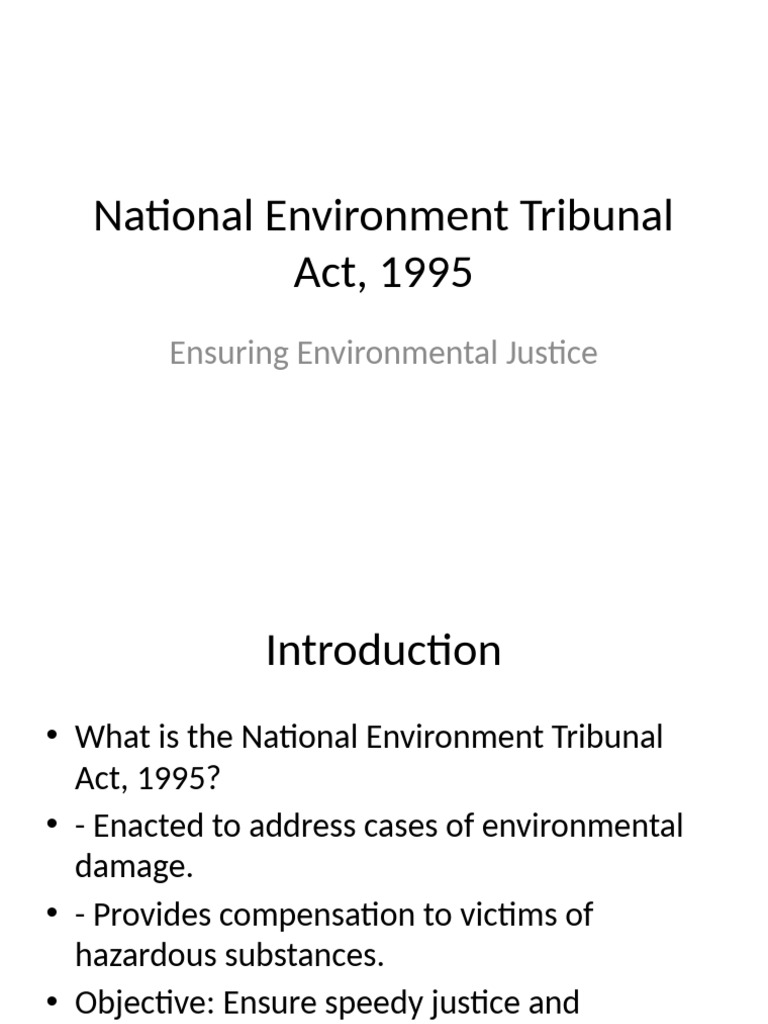 National Environment Tribunal Act 1995 | PDF