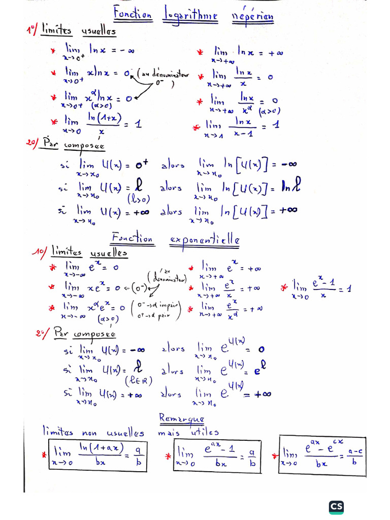 Limites Usuelles on Expo | PDF
