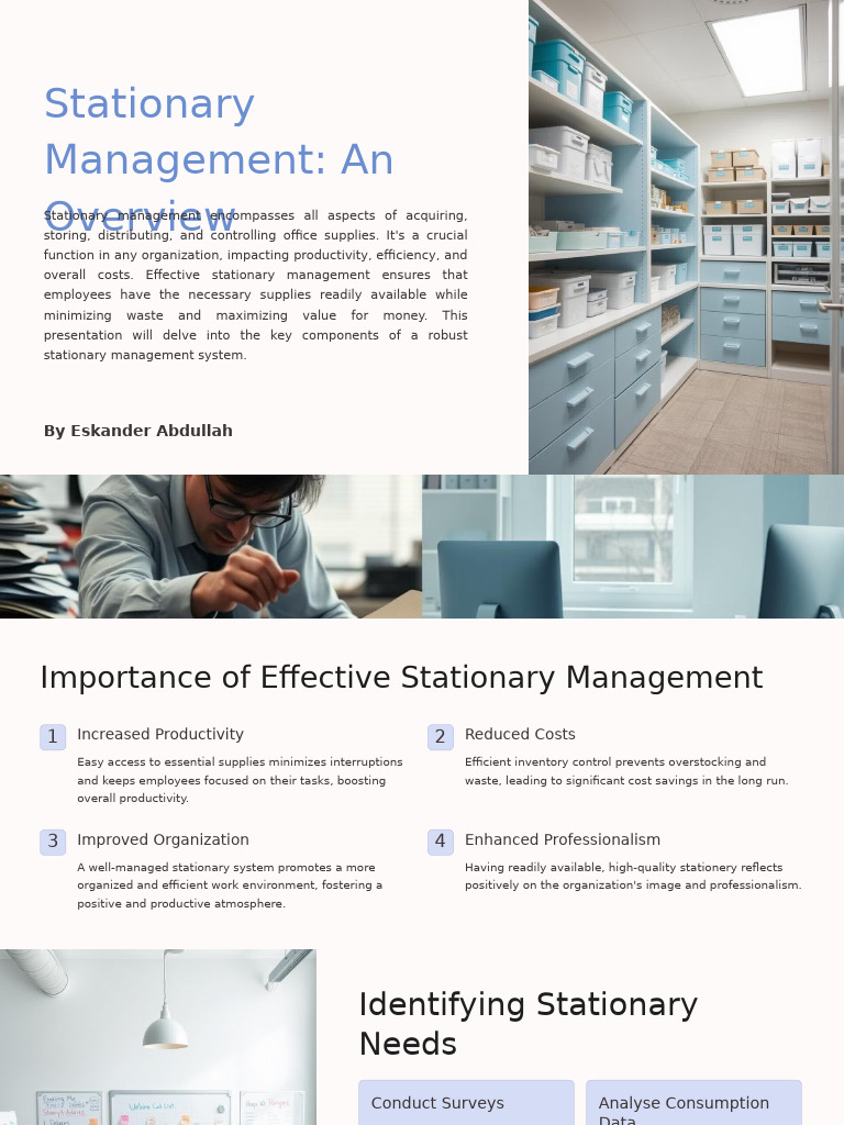 Stationary Management Overview | PDF | Inventory | Supply Chain