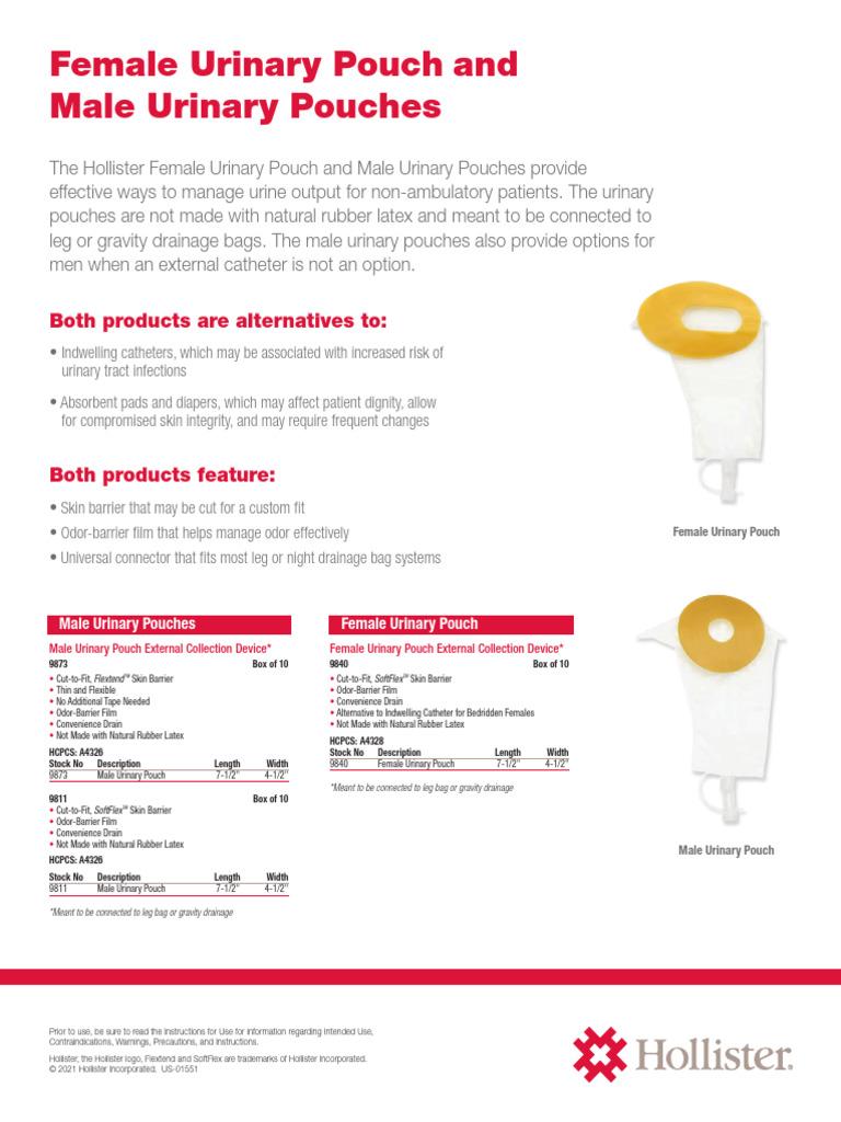 HOL - CCBL - Male Female Urinary Pouch Product Information - 921839 ...