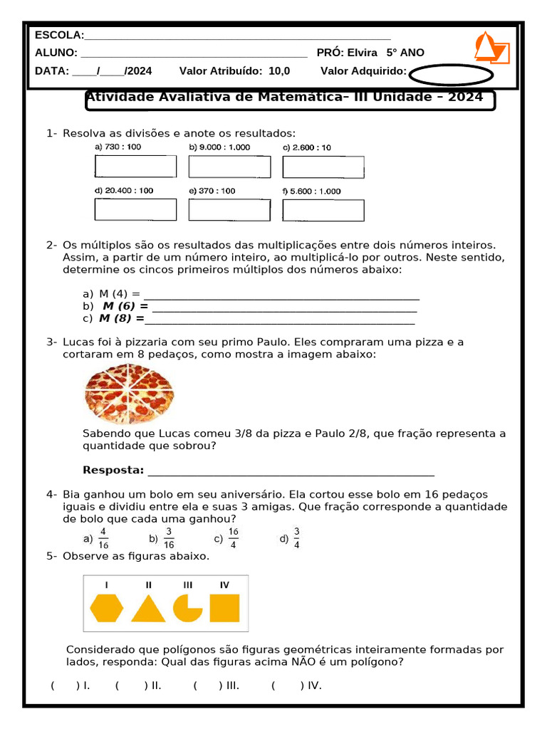 matematica 5 ano | PDF