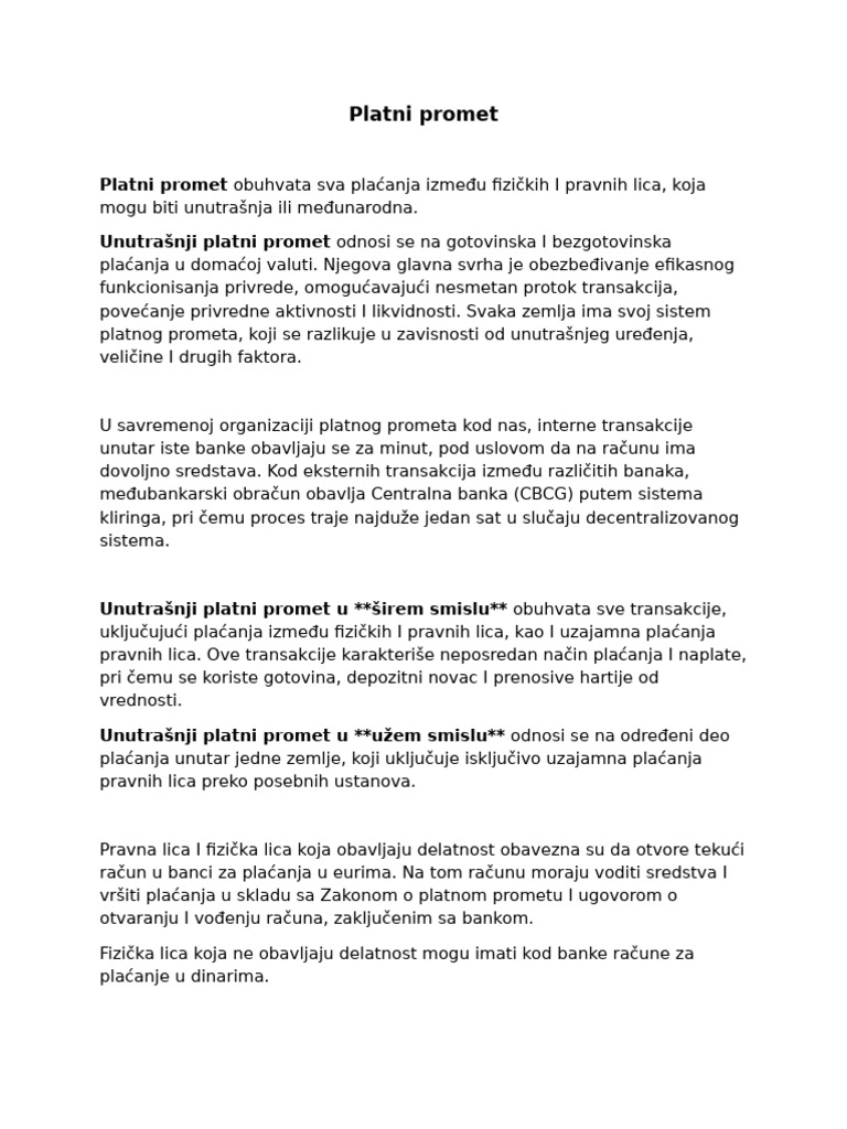Platni Promet | PDF