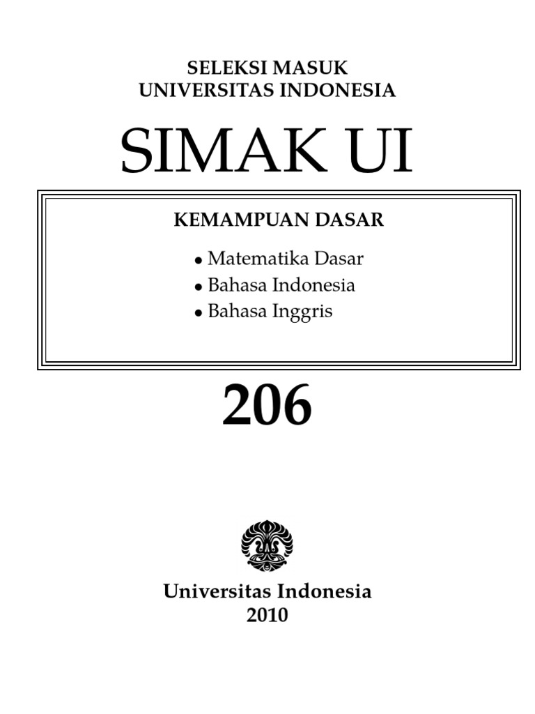Simak Ui: Seleksi Masuk Universitas Indonesia | PDF