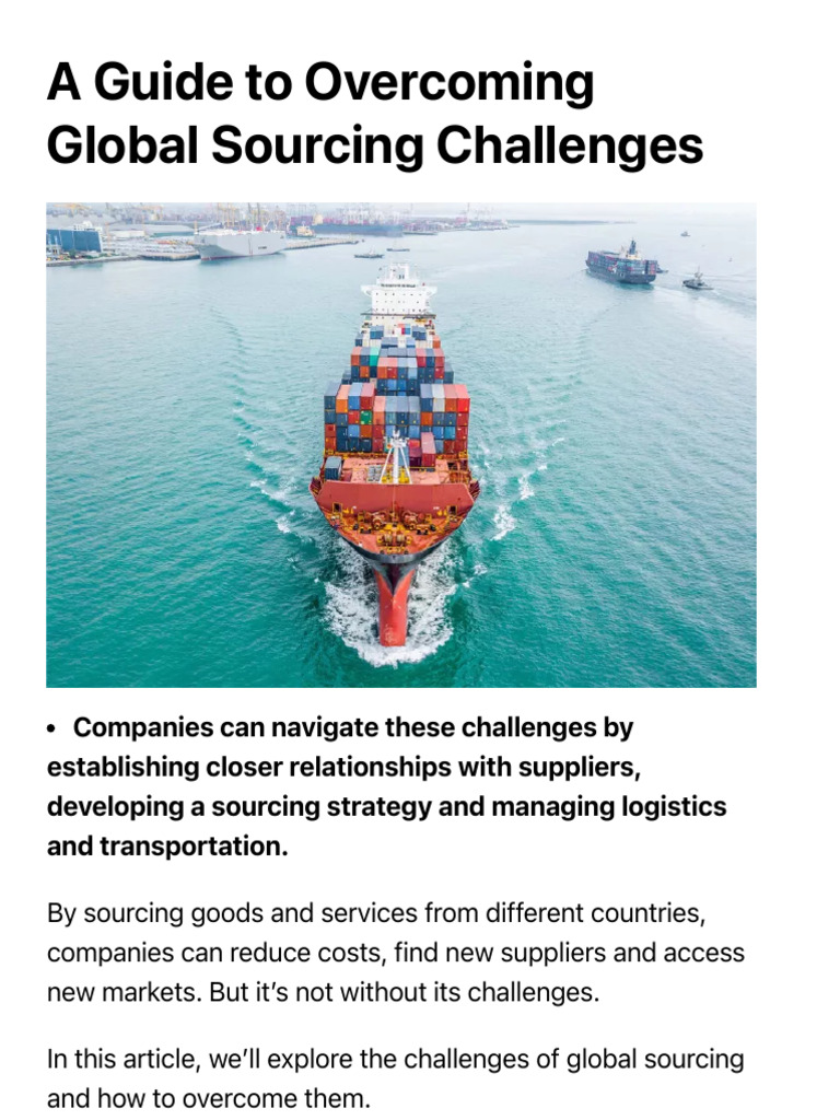 W2 Global Sourcing - Meaning, Challenges and Benefits - GEP Blog | PDF ...