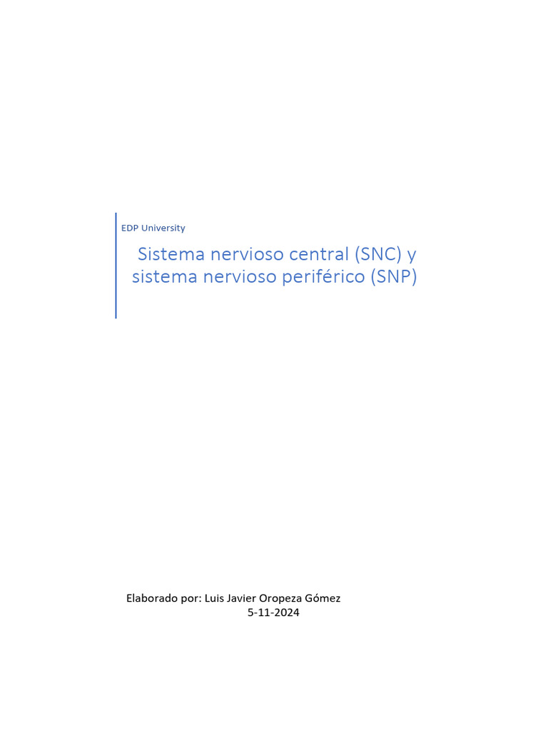 Sistema nervioso central (SNC) y sistema nervioso periférico (SNP)_Luis ...