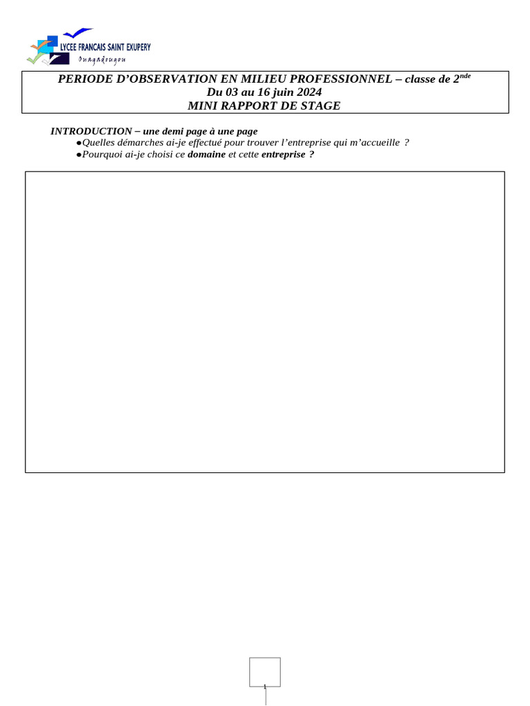 Rapport de Stage 2 | PDF | Business | Économie