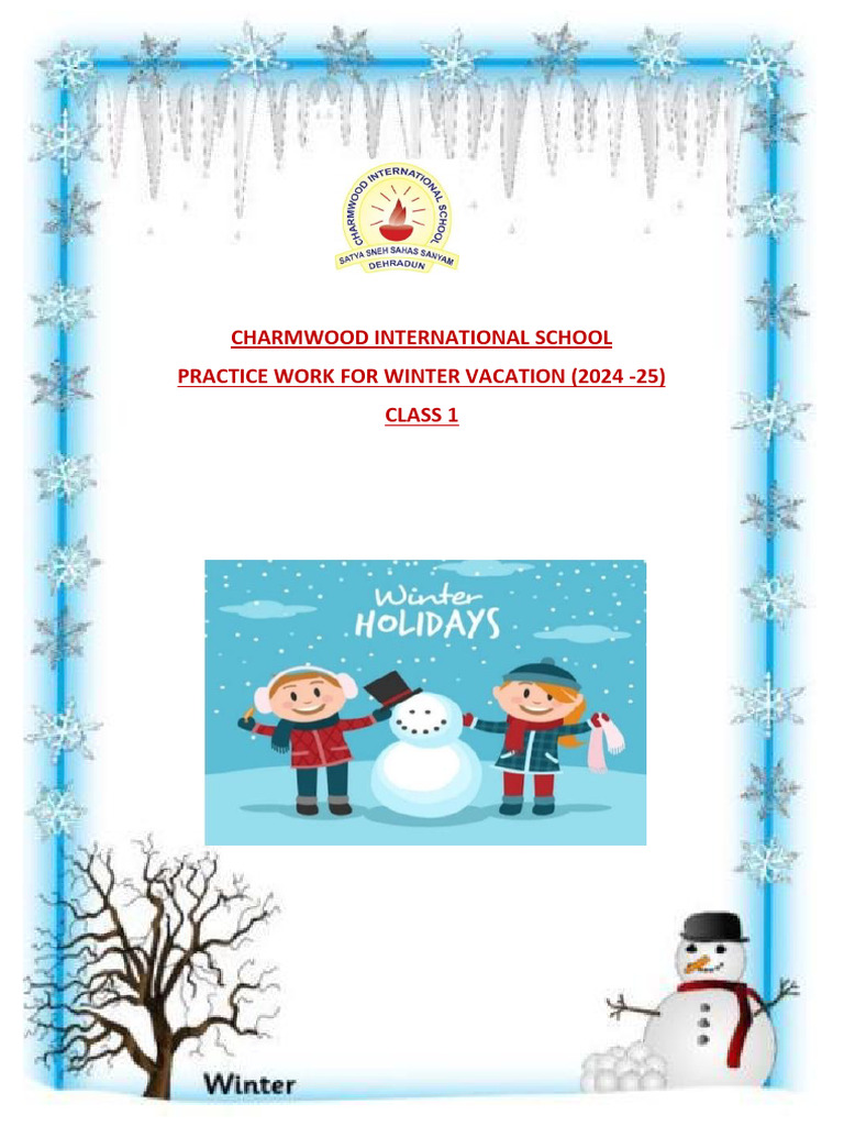 Winter Vacation Homework (Grade-1) | PDF | Languages | Grammar