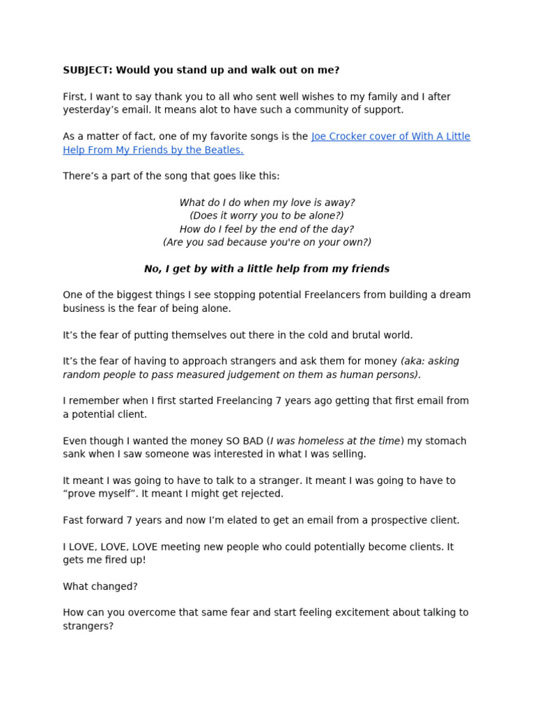 The Song Lyric Email Example | PDF
