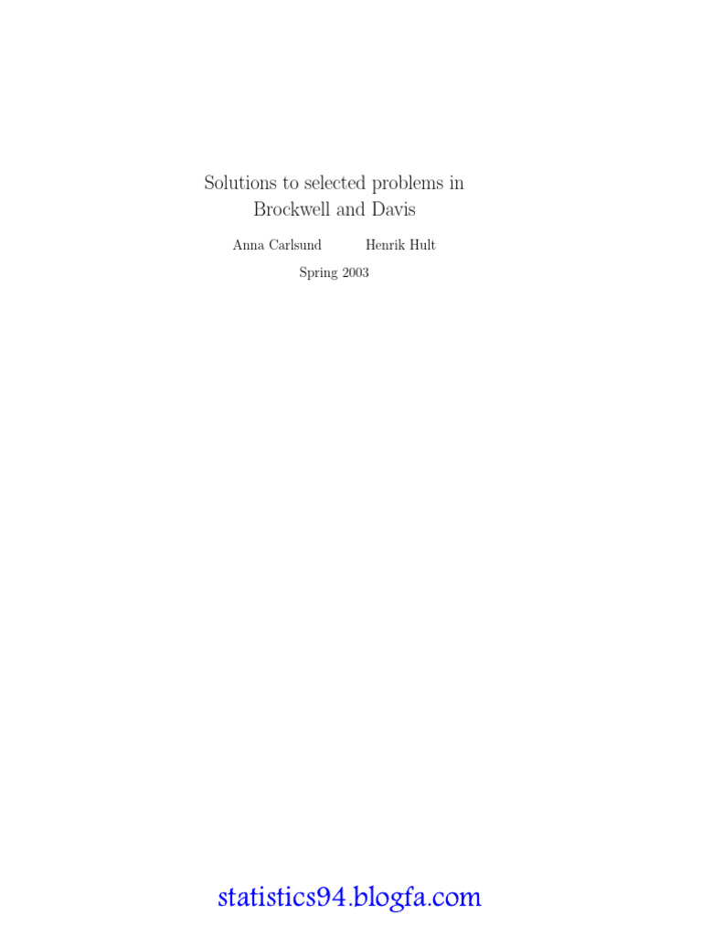 Solutions to Time Series Problems | PDF | Statistical Analysis | Teaching Mathematics