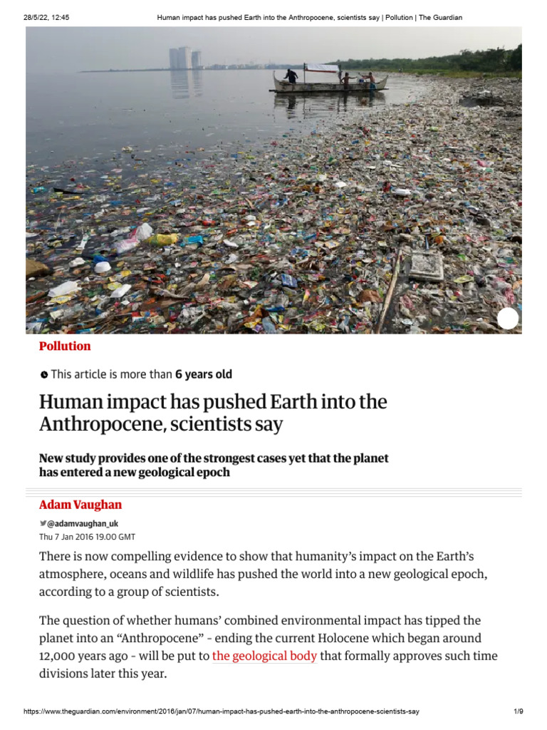 Human Impact Has Pushed Earth Into The Anthropocene, Scientists Say ...