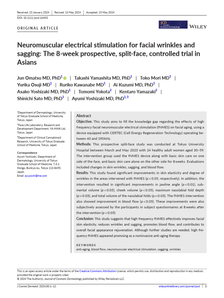 Neuromuscular Electrical Stimulation for Facial Wr | PDF | Health ...