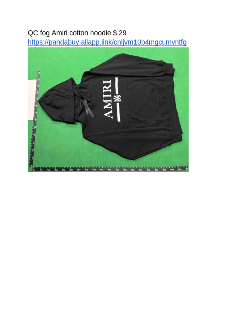 QC Fog Amiri Cotton Hoodie $ 29 | PDF