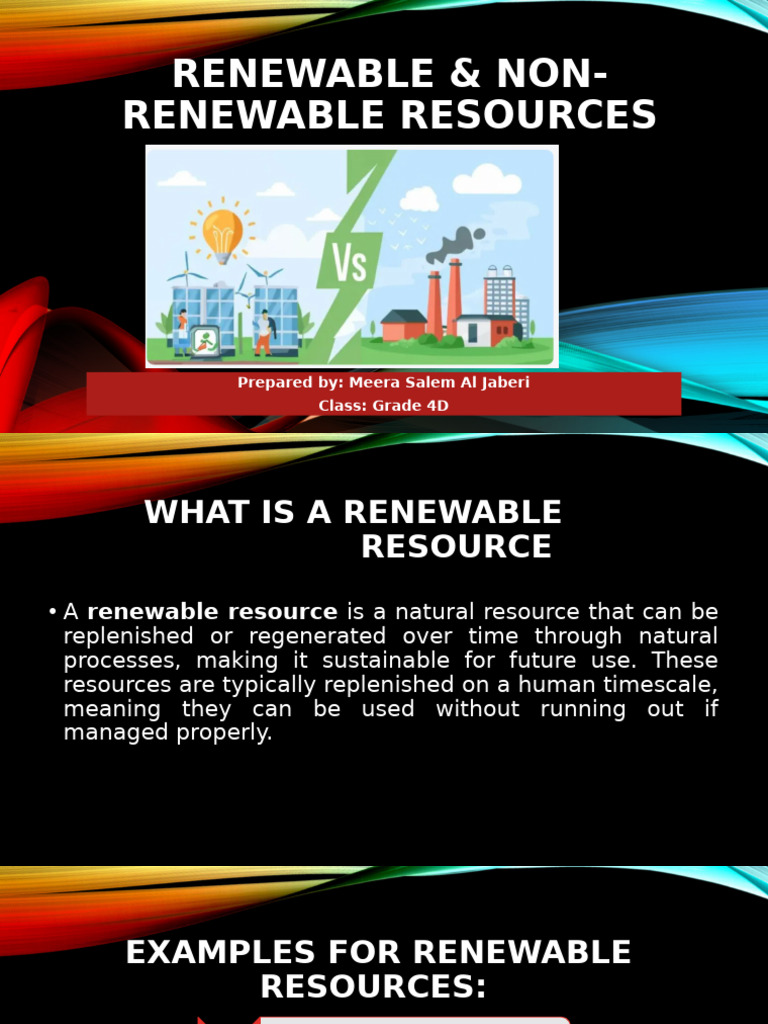 Renewable & Non - Renewable Resources | PDF