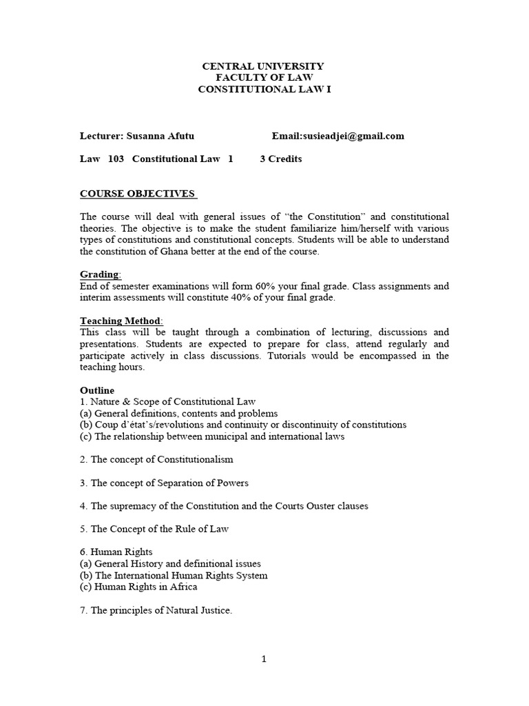 CONS LAW COURSE OUTLINE | PDF | Judicial Review | Political Charters