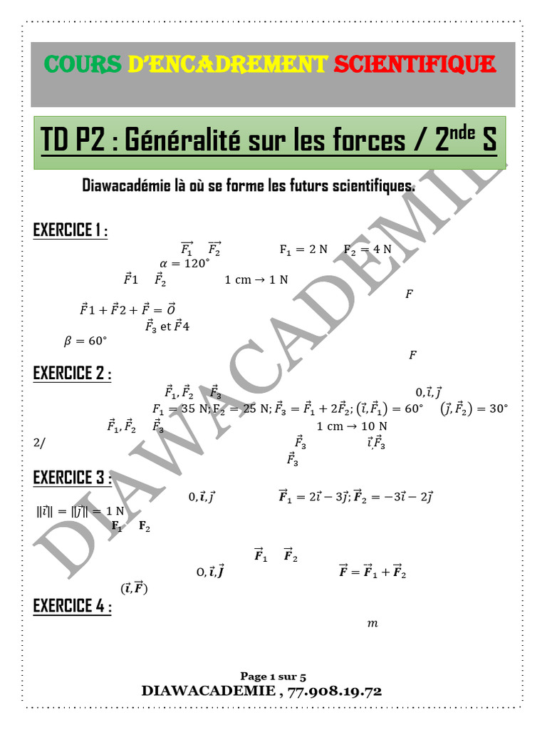 Exercices Corrigés sur les Forces en Physique | PDF | Obliger | Poids