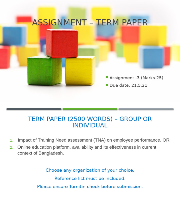 Term Paper on Training Needs Assessment | PDF