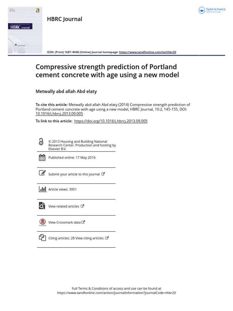 Predicting Concrete Strength with Age | PDF | Concrete | Strength Of ...