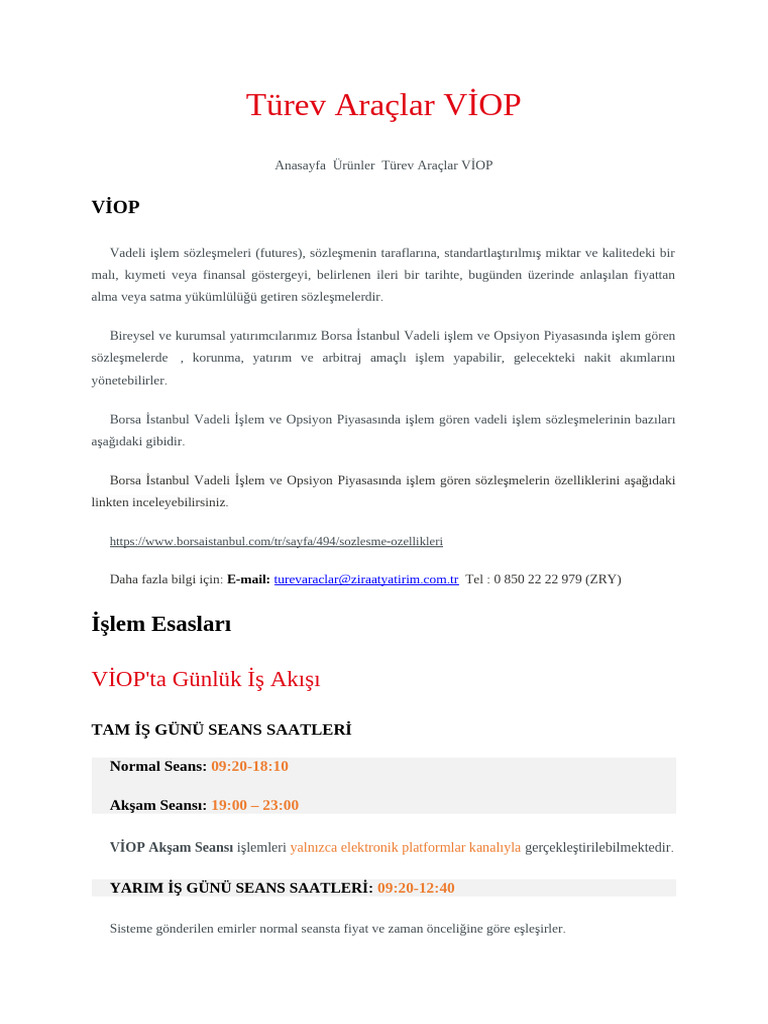 1. Türev Araçlar VİOP | PDF