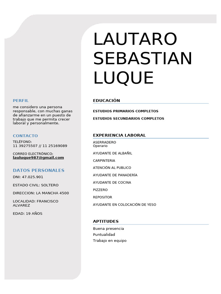 Lautaro Sebastian Luque | PDF