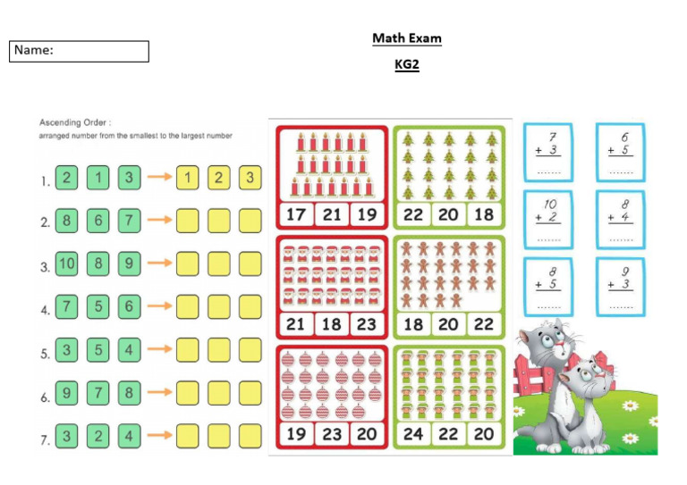 Math Exam kg2 | PDF