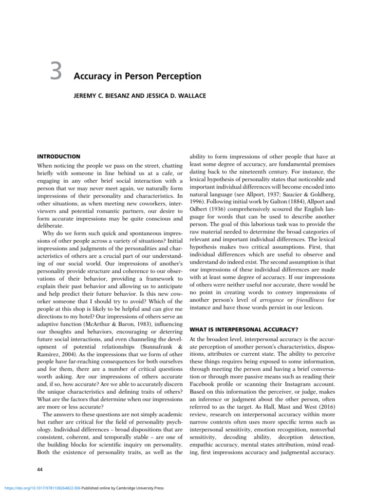 accuracy_in_person_perception | PDF | Psychological Concepts | Psychology