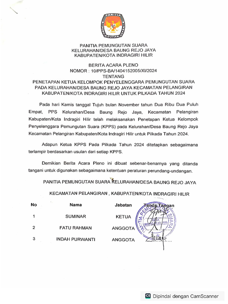 Ba Pps Ketua Kpps | PDF