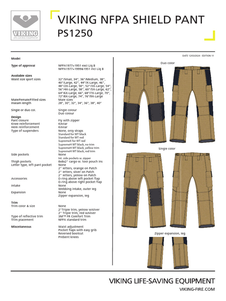 Viking Technical Datasheet | PDF | Clothing | Fashion