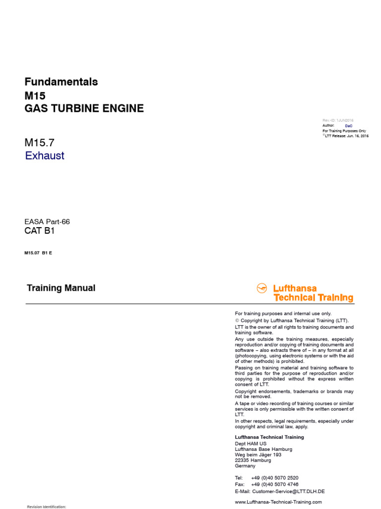 Fundamentals Gas Turbine Engine M15: Exhaust | PDF | Jet Engine | Nozzle