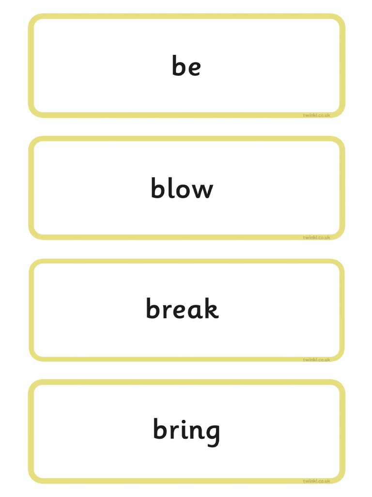 T L 5399 Irregular Verbs Base Simple Past and Past Participle Matching ...
