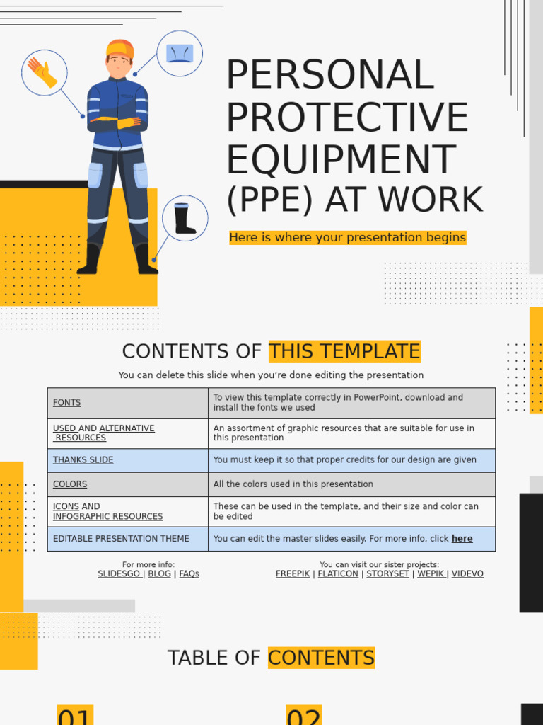 Personal Protective Equipment (PPE) at Work by Slidesgo | PDF | Planets ...
