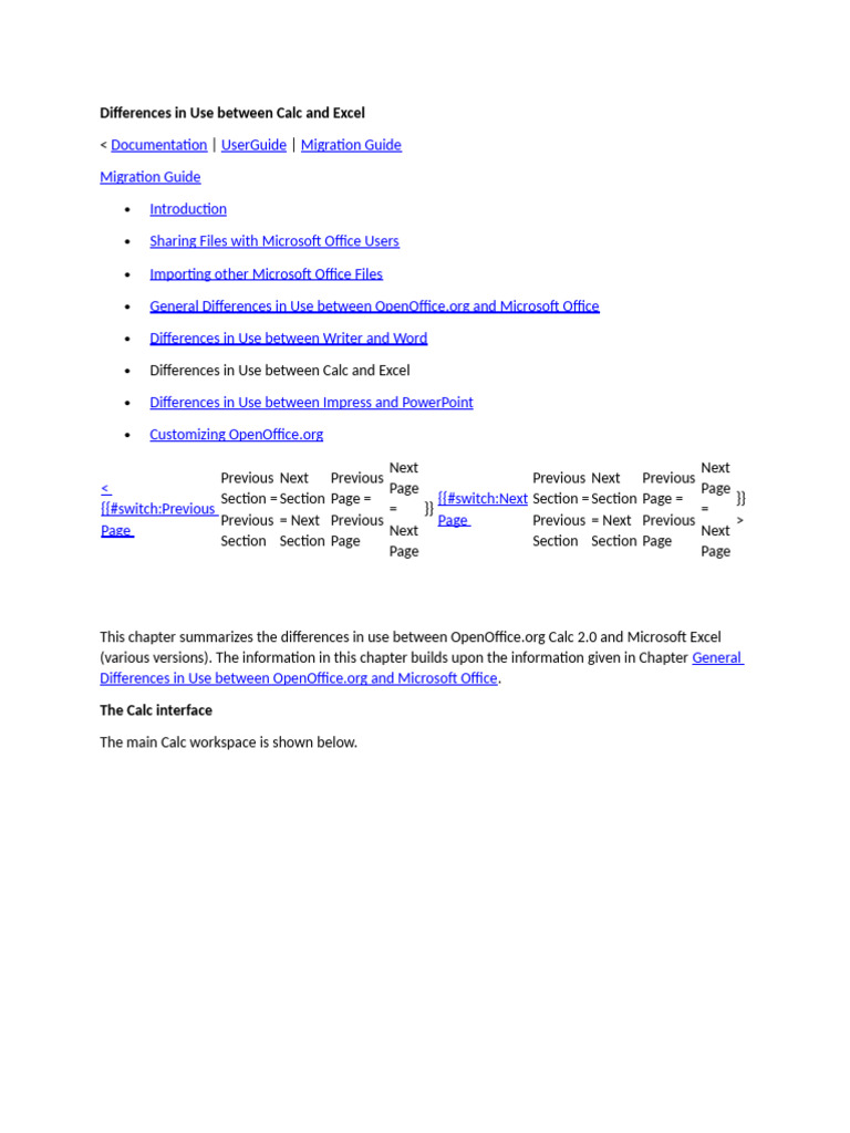 Calc vs. Excel: Key Differences | PDF | Microsoft Excel | Spreadsheet