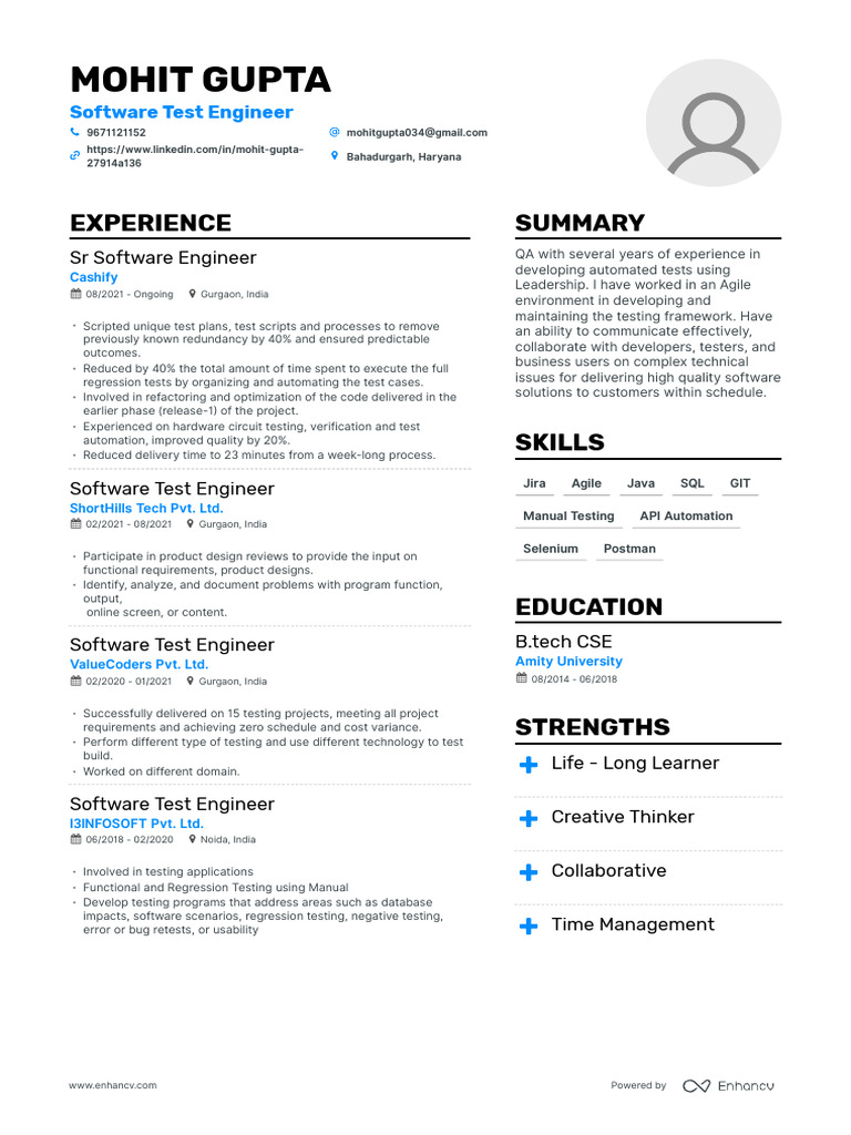Mohit_Gupta_Resume | PDF | Software Testing | Computer Science