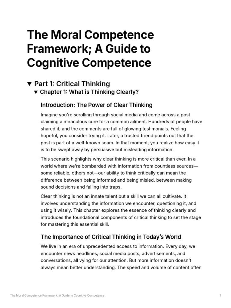 The Moral Competence Framework; A Guide to Cognitive Competence | PDF ...