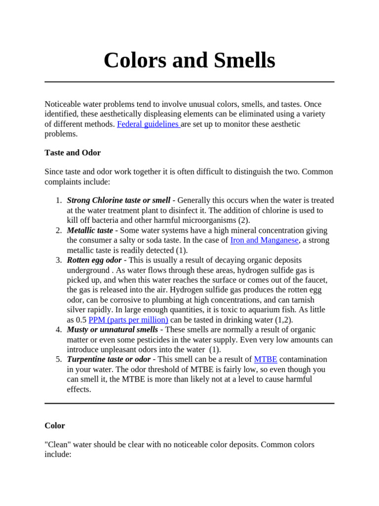 Water Inligting Oor Kleur en Smaak | PDF | Water Purification | Sewage ...