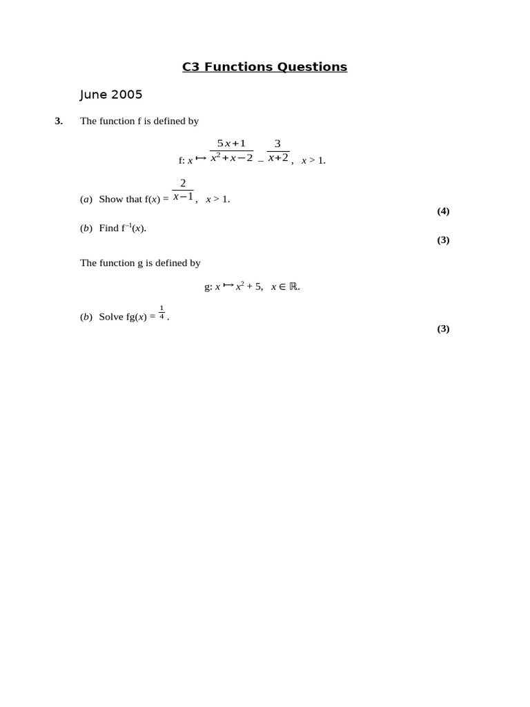 2) C3 Functions Questions | PDF