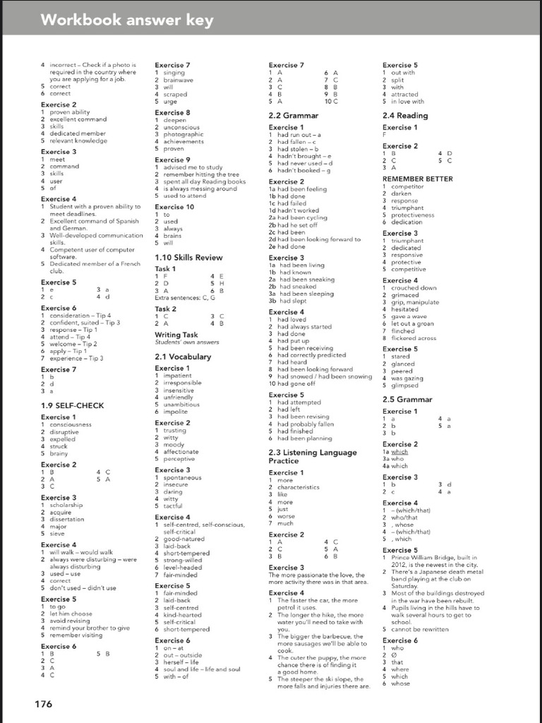 Work Book Answerkey Focus 4 | PDF