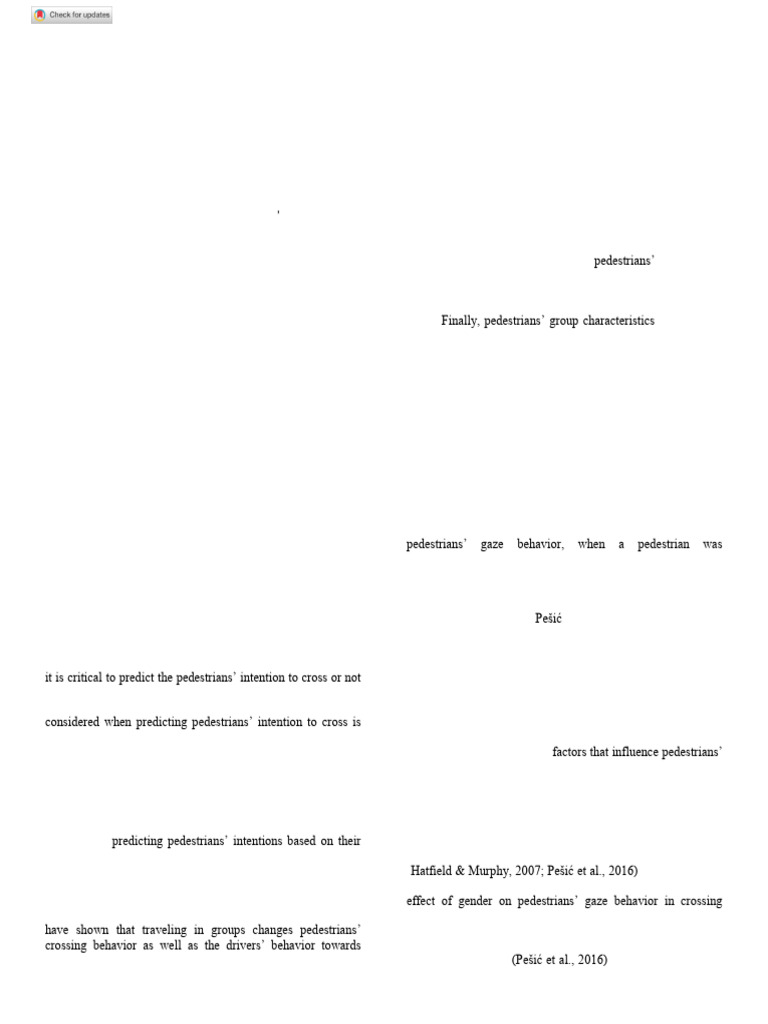 Does Crossing The Road in A Group Influence Pedestrians Gaze Behavior ...