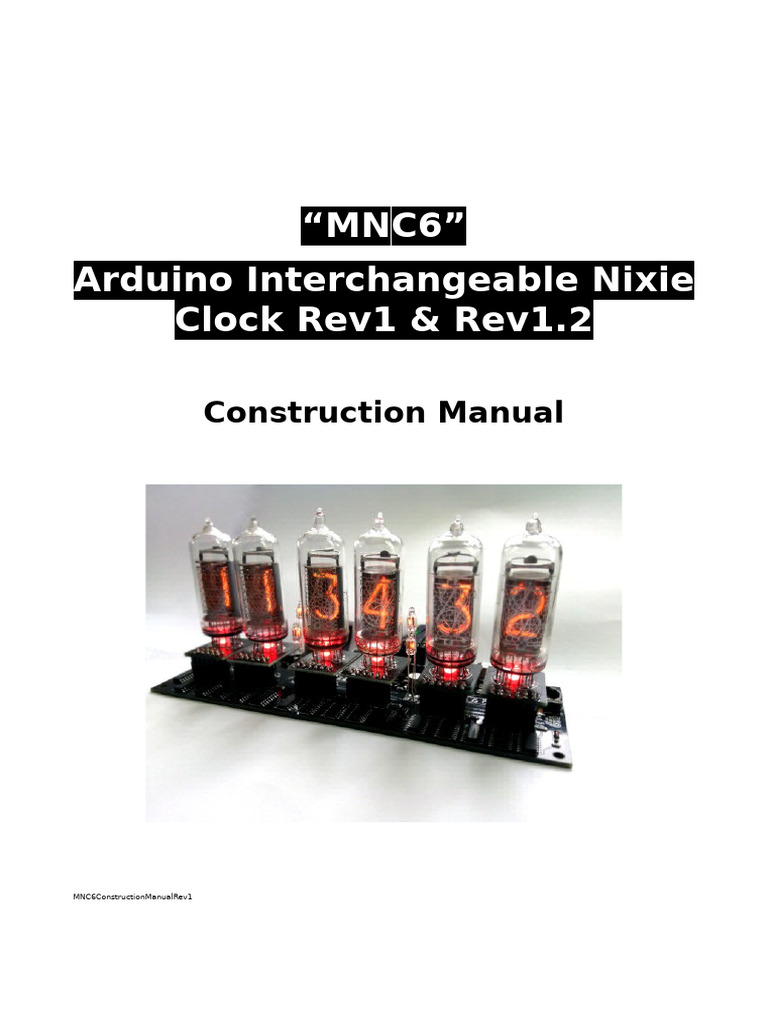 Arduino Nixie Clock Build Guide | PDF | Electrical Network | Manufactured Goods