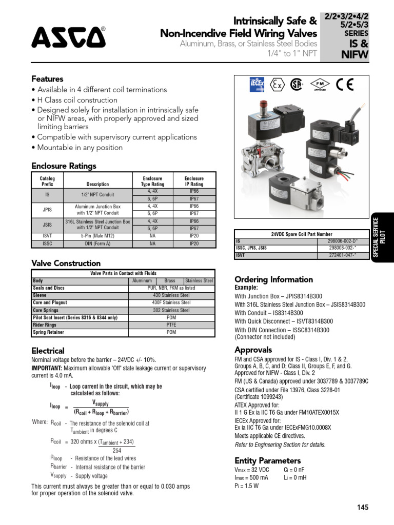 ASCO - Intrinsically Safe and Non-Incendive Field Wiring Valves ...
