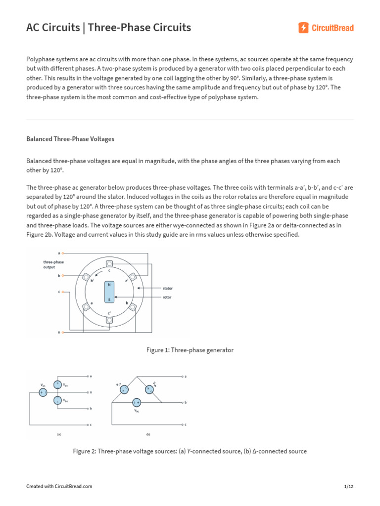 StudyGuides Three-PhaseCircuits | PDF | Electrical Impedance | Electric ...
