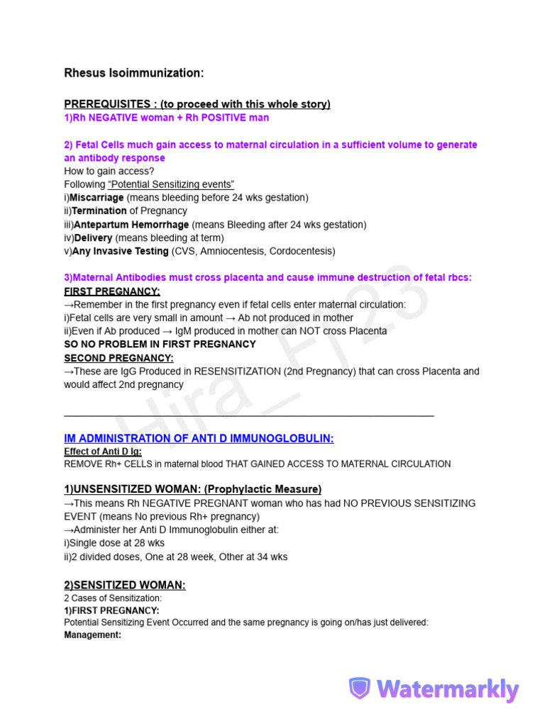 Rh Isoimmunization(Hira_Fj'23) | PDF | Fetus | Clinical Pathology