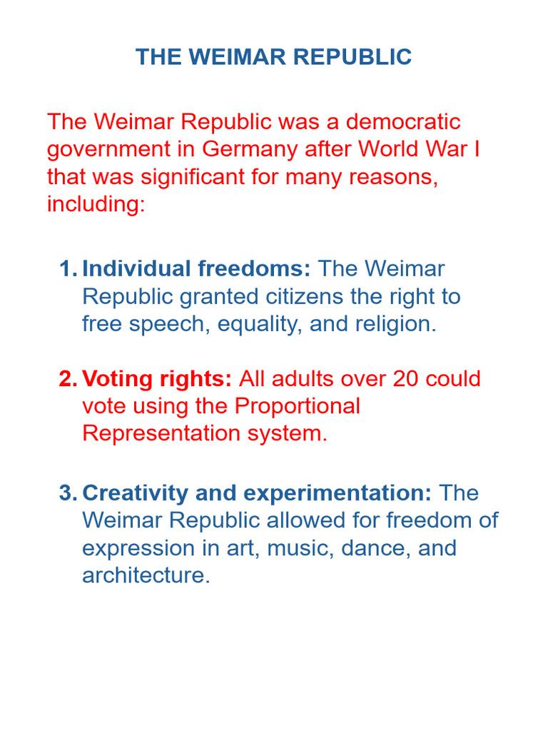 The Weimar Republic | PDF