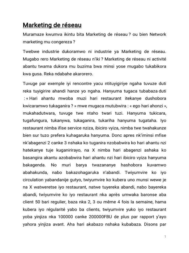 Version Ecrite - Kirundi | PDF