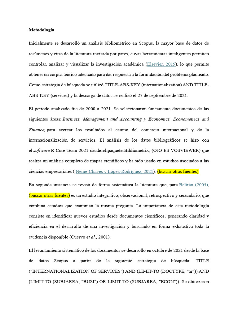 Metodología - ejemplo redacción | PDF