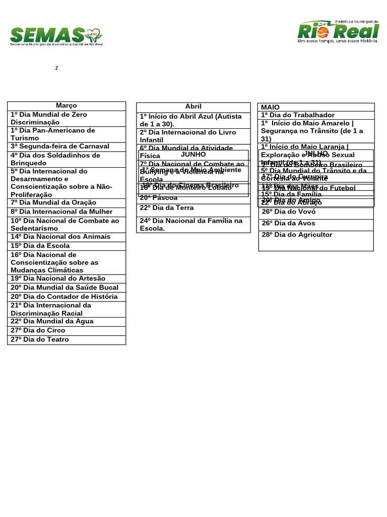Data Comemorativas 1 Pdf
