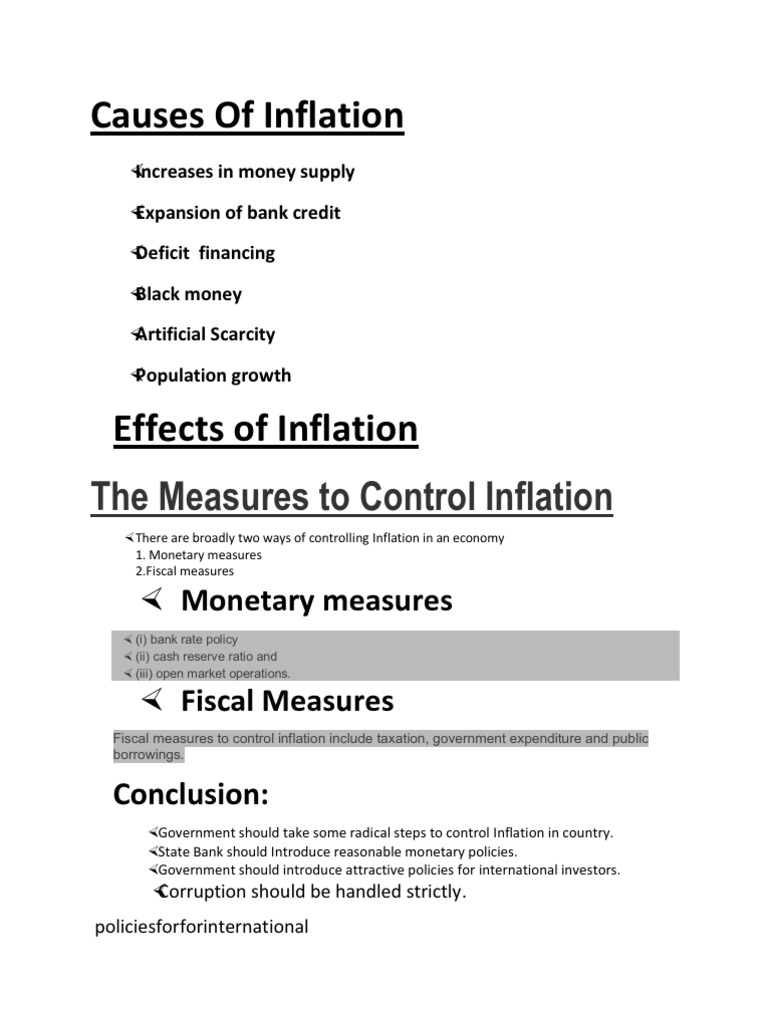 Causes of Inflation | PDF | Finance & Money Management | Social Science