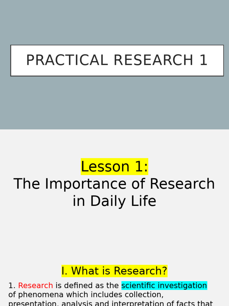 Practical Research 1 | PDF | Scientific Method | Quantitative Research
