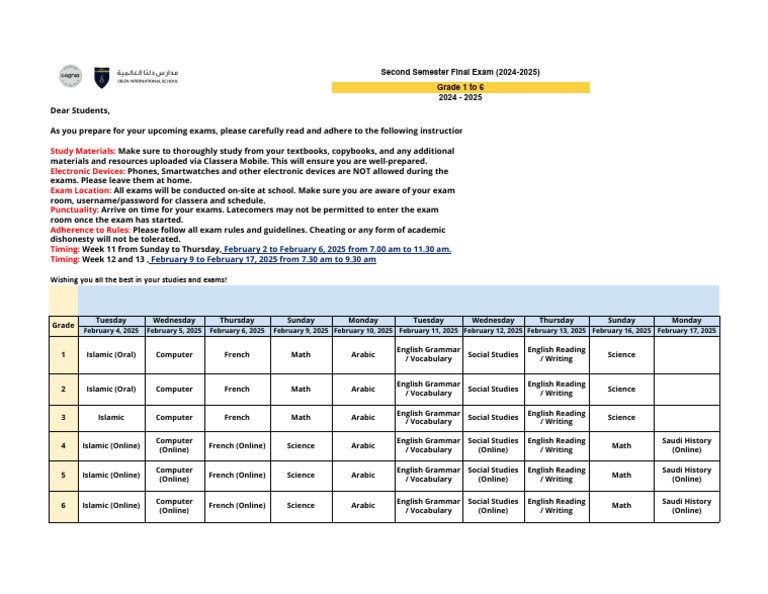 2425_G1-6_2ND-Final Exams - Google Sheets | PDF