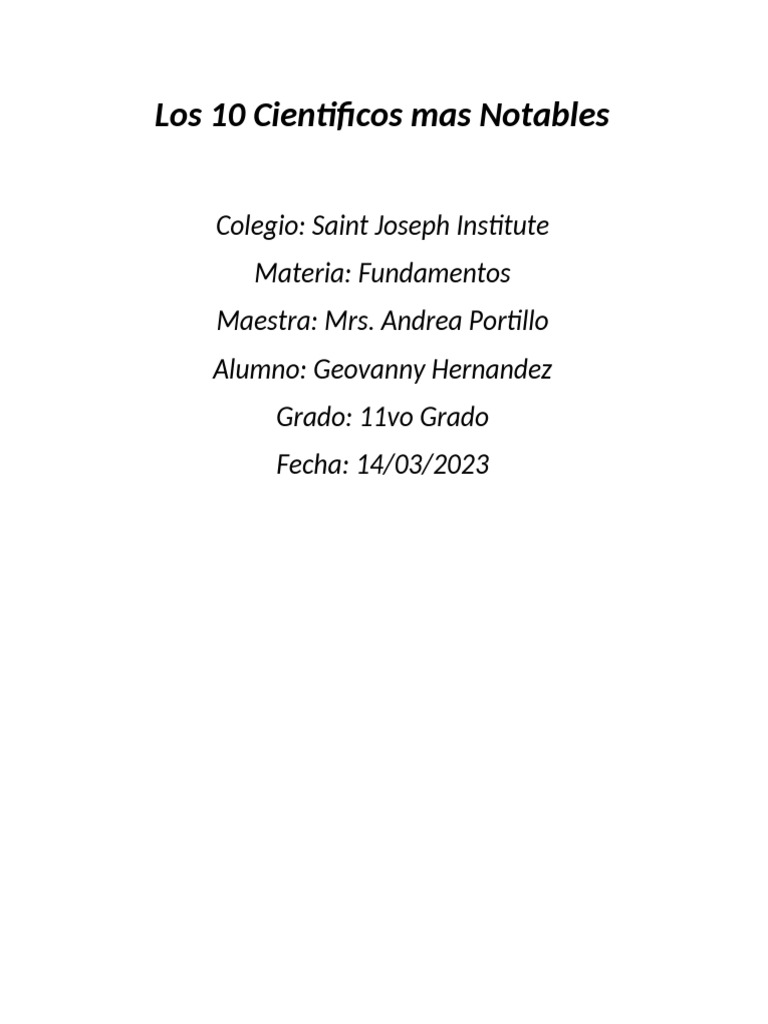 10 Científicos Más Notables de la Historia | PDF | Física | Isaac Newton